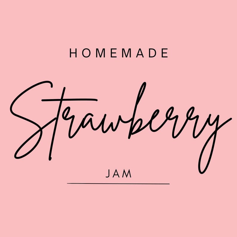 Homemade Strawberry Jam Label - PNG File | Printable - Etsy