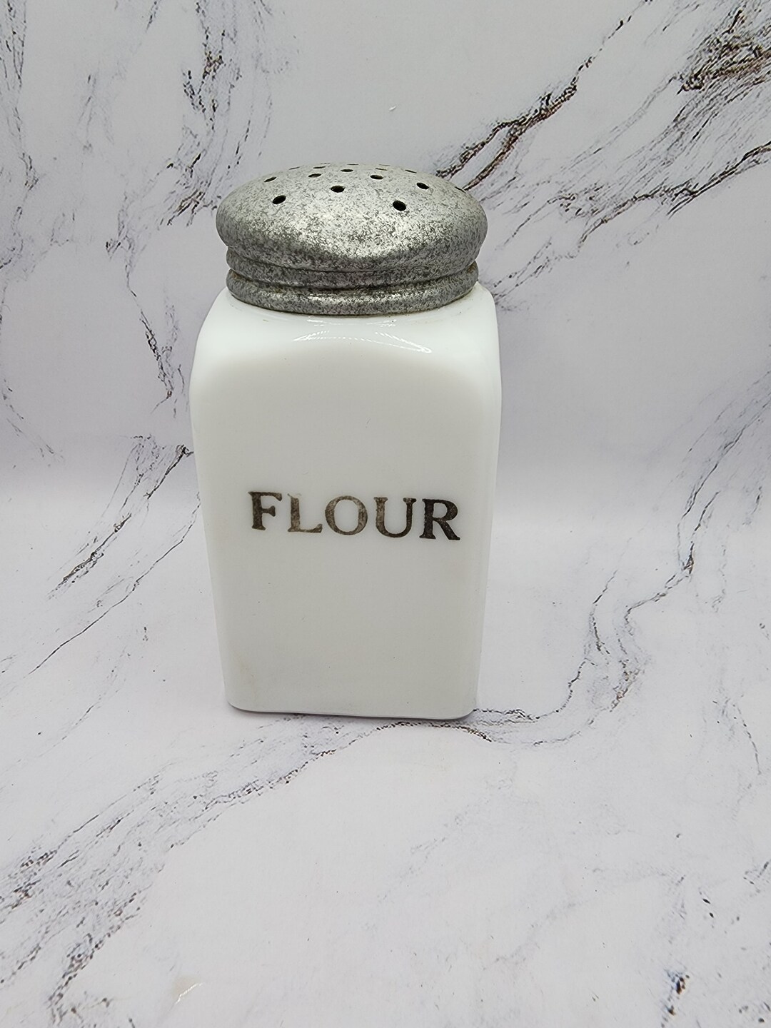 Vintage Milky White Glass Flour Holder - Etsy