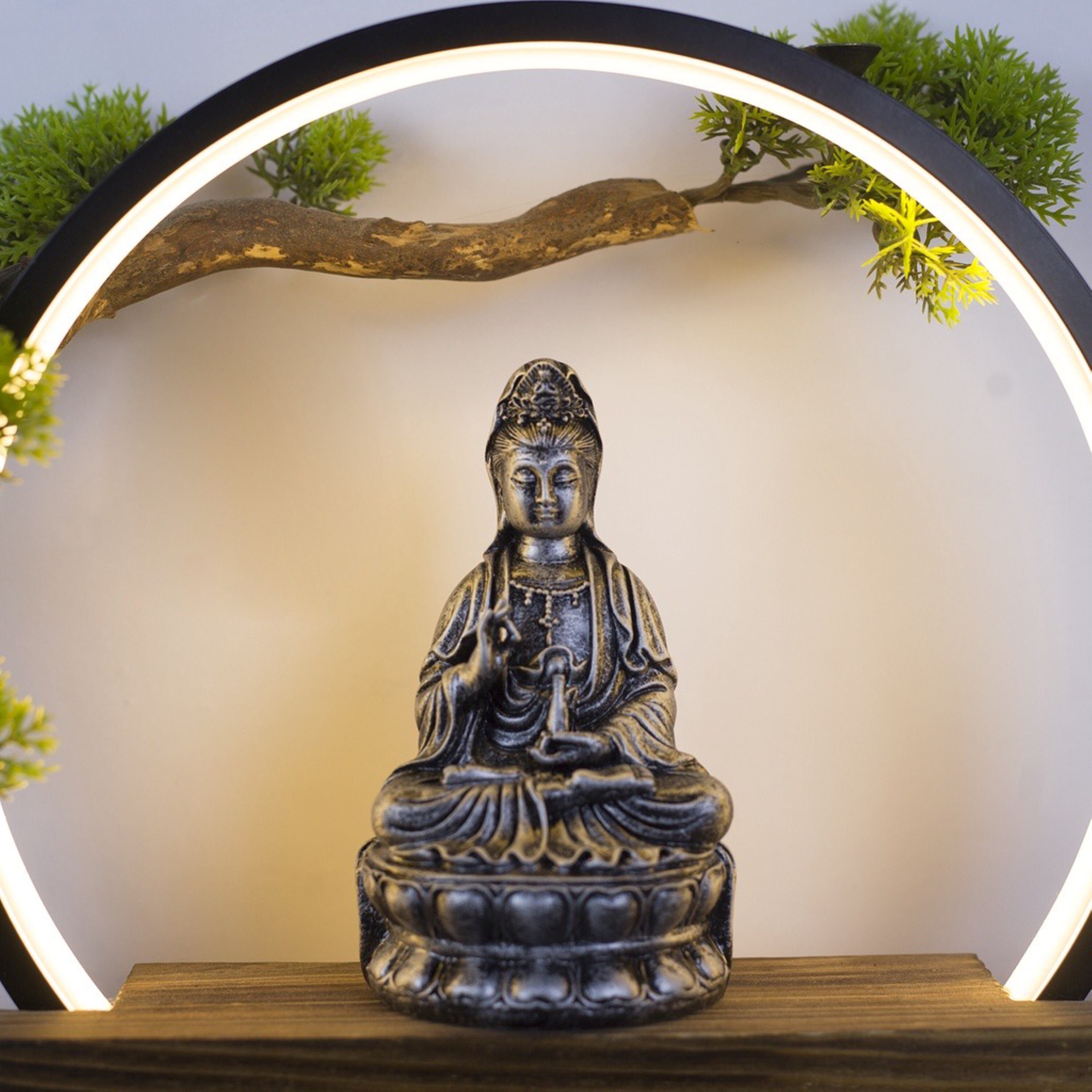 Guan Yin Sitting on Lotus Platform Guanyin Statue Aquarium Decorations ...
