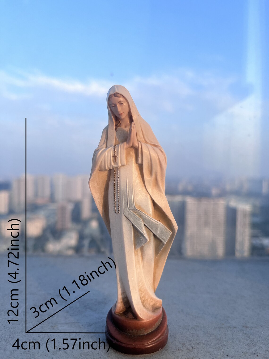 Hand-painted Mini Virgin Mary Statue: Catholic Gift - Etsy