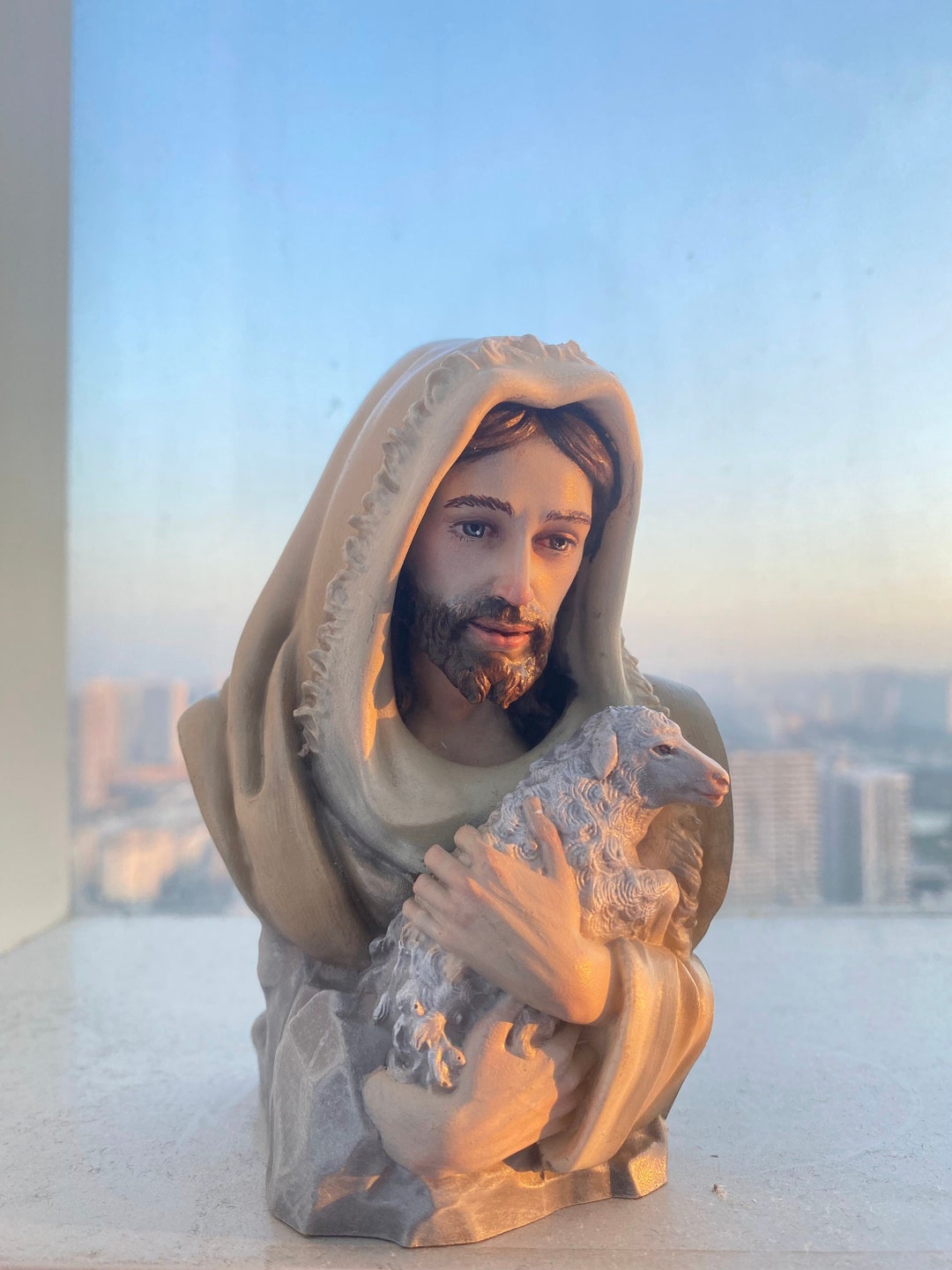 Buy Jesus Christ Holding Lamb Statue, Jesus Composite Statue, Beautiful ...