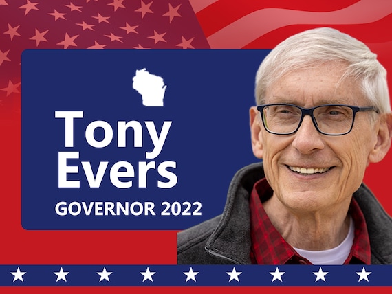 Tony Evers US Wisconsin Governor Yard Sign Customized Poly - Etsy