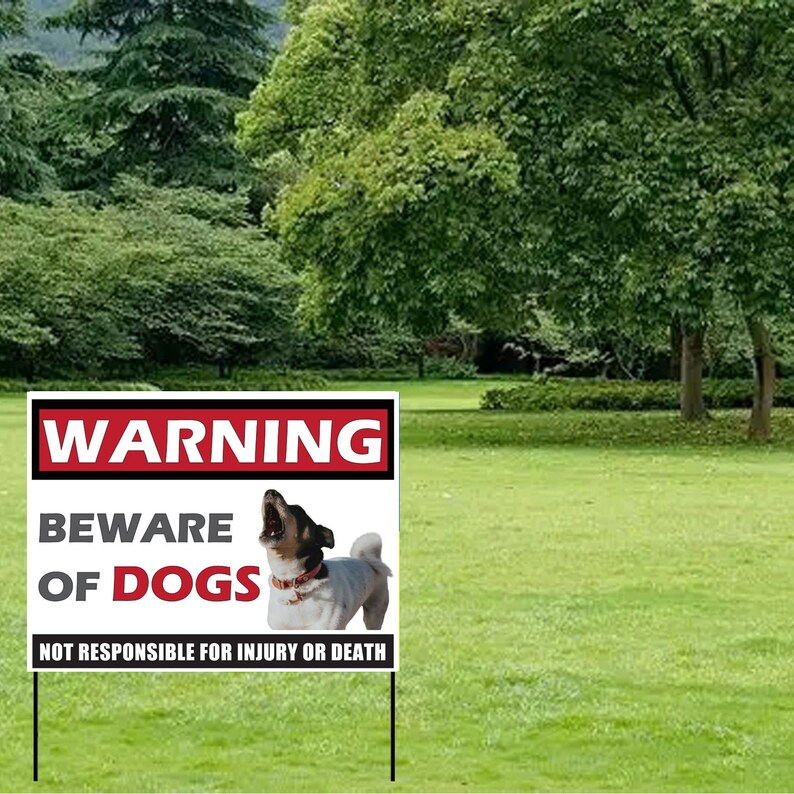 Beware of Dog Sign / Yard Sign /security Warning /attack Dog Will Bite ...