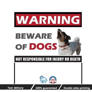 Beware of Dog Sign / Yard Sign /security Warning /attack Dog Will Bite ...
