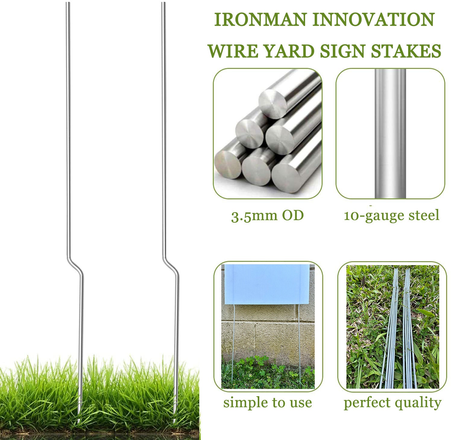 Yard Signs Wire - H-stakes – Heavy-duty Yard Stake Bundle - (30"x10 ...