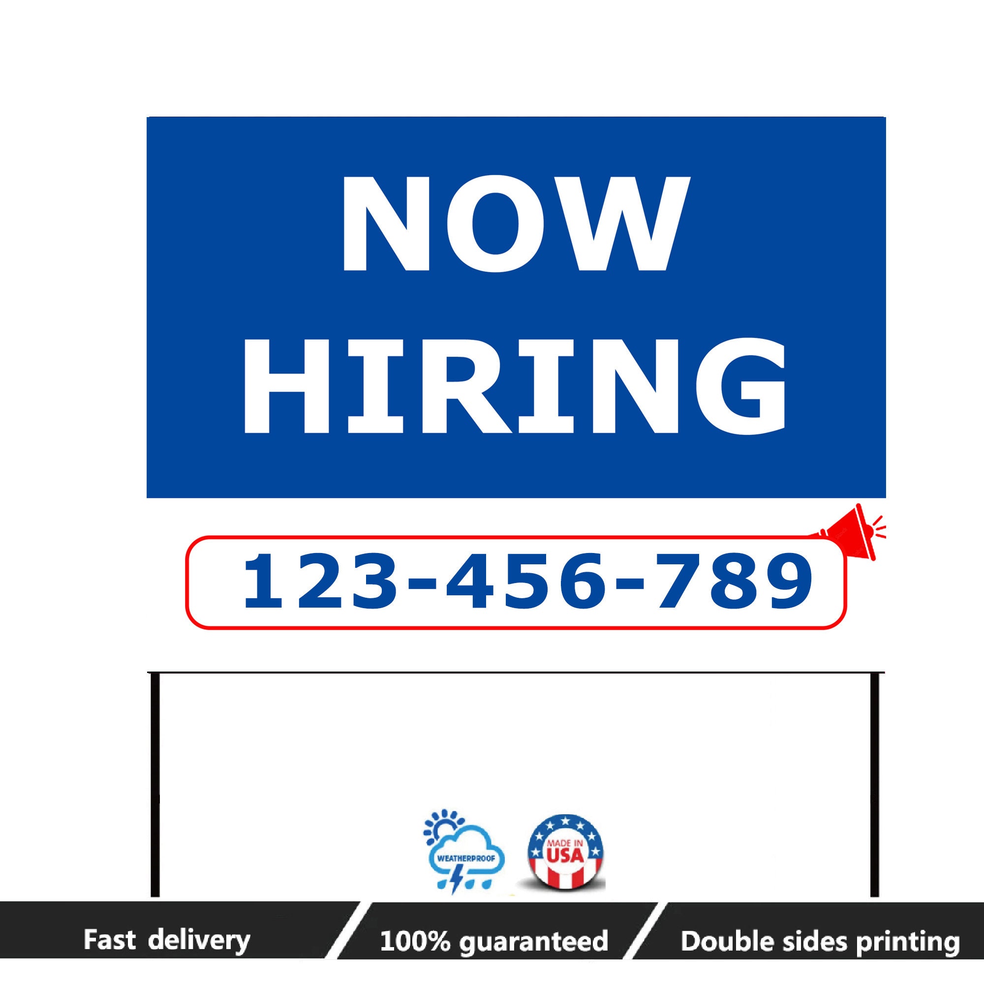 Now Hiring Yard Sign - for Hiring Yard Sign - Poly Bag Yard Sign for ...