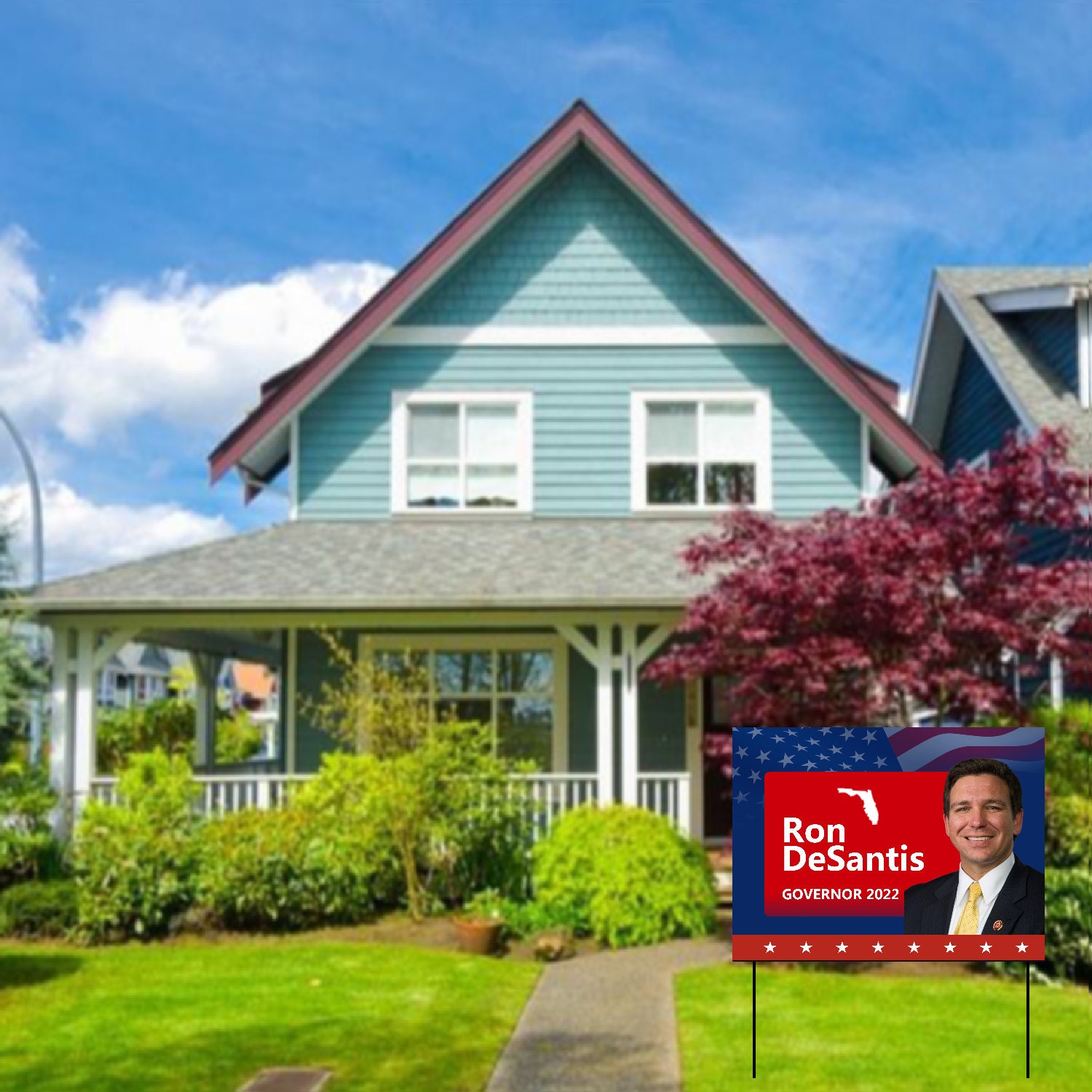 Ron Desantis US Florida Governor Yard Sign Customized Poly Bag Sign ...