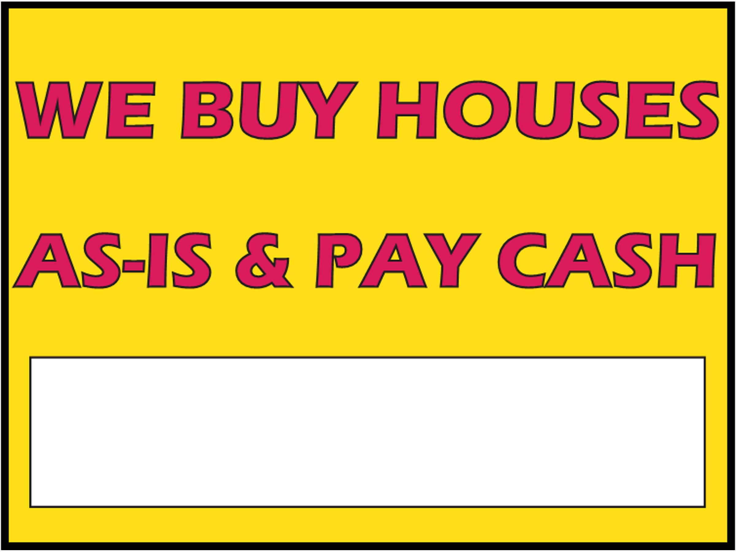 We Buy Houses Yard Signs - 24"x18" ,personalized Real Estate Custom ...