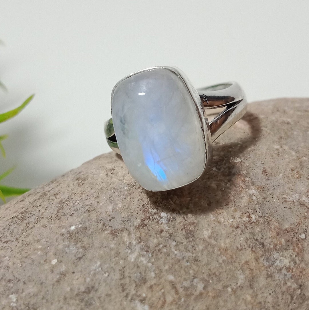 Original Blue Fire Moonstone Ring Handmade Ring Designer Ring,sterling ...