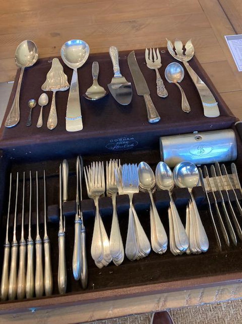 Vintage Sterling Silver Flatware Set, Reed and Barton, 72 Piece, 12 ...