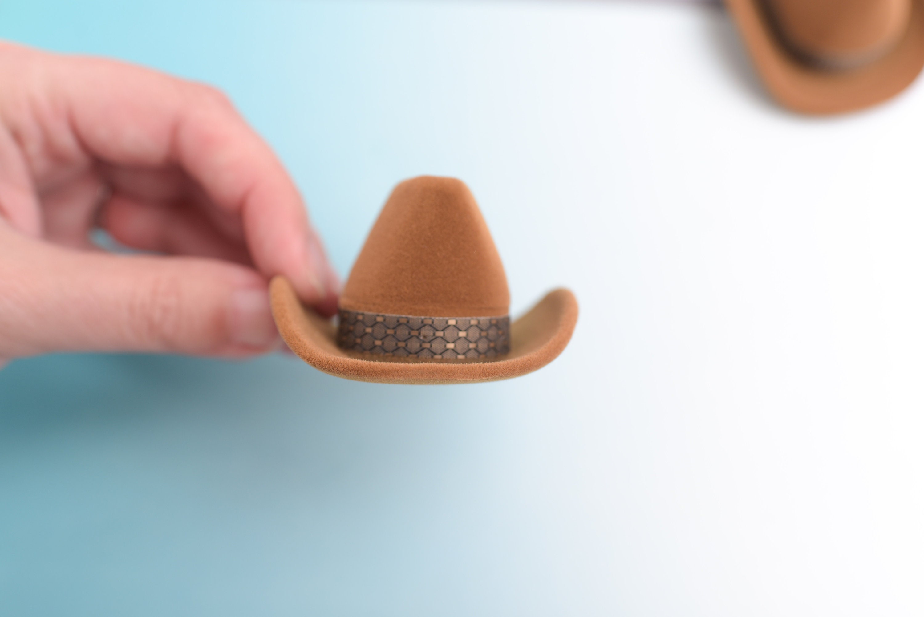 Velvet Cowboy Hat Ring Box Southwestern Country Wedding - Etsy