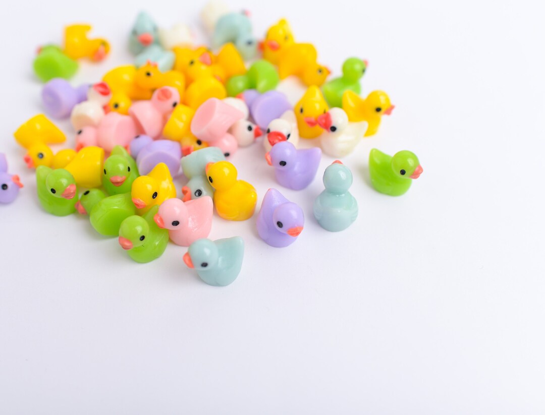 Pastel Rubber Ducky Flat Back Cabochons, Set of 5 Assorted Color Resin ...