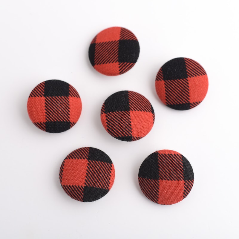 Plaid Buttons - Etsy
