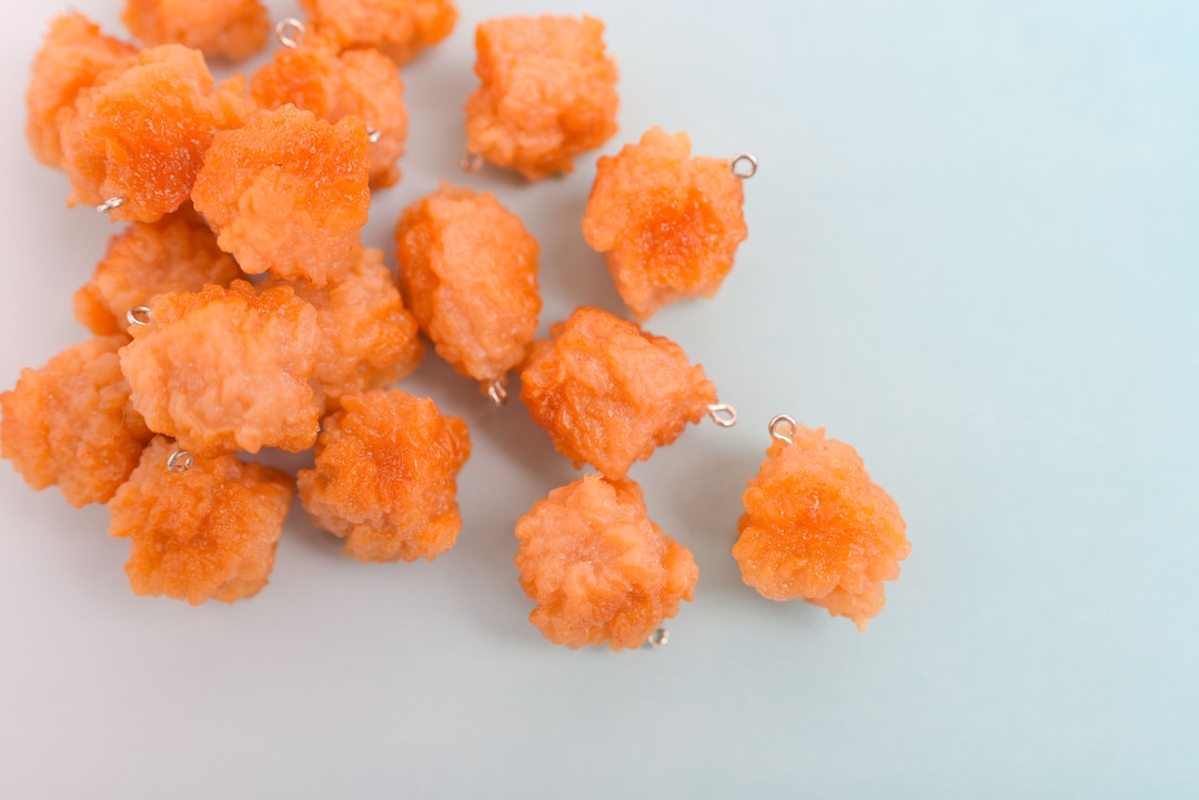 Realistic Chicken Nugget Charms, Set of 5, Silver Hook, Use for Junk ...