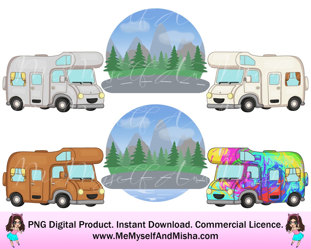 Large Camper Png Files, Camper Sublimation Files, RV Camping Png Files ...