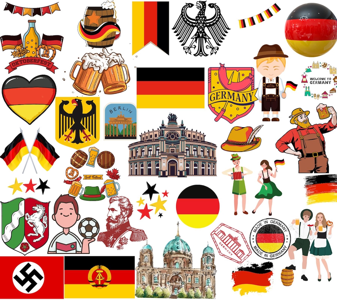 Germany Bundle: 50 Digital PNG Files | Brandenburg Gate, German Flag ...