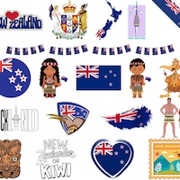 New Zealand Flag Clipart Bundle | Kiwi Art Printables (digital Download ...