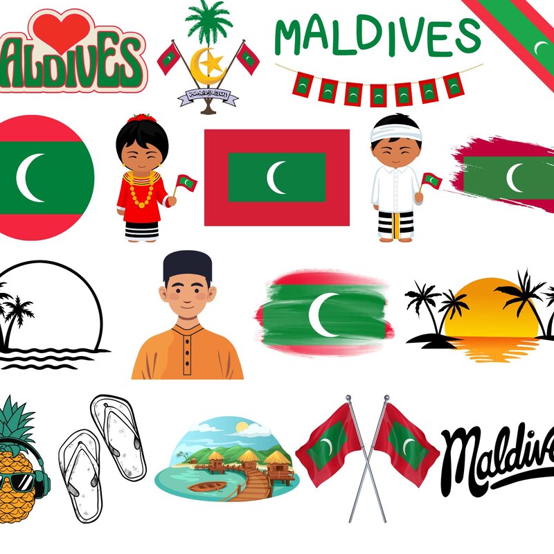 Maldives Flag Art - Etsy