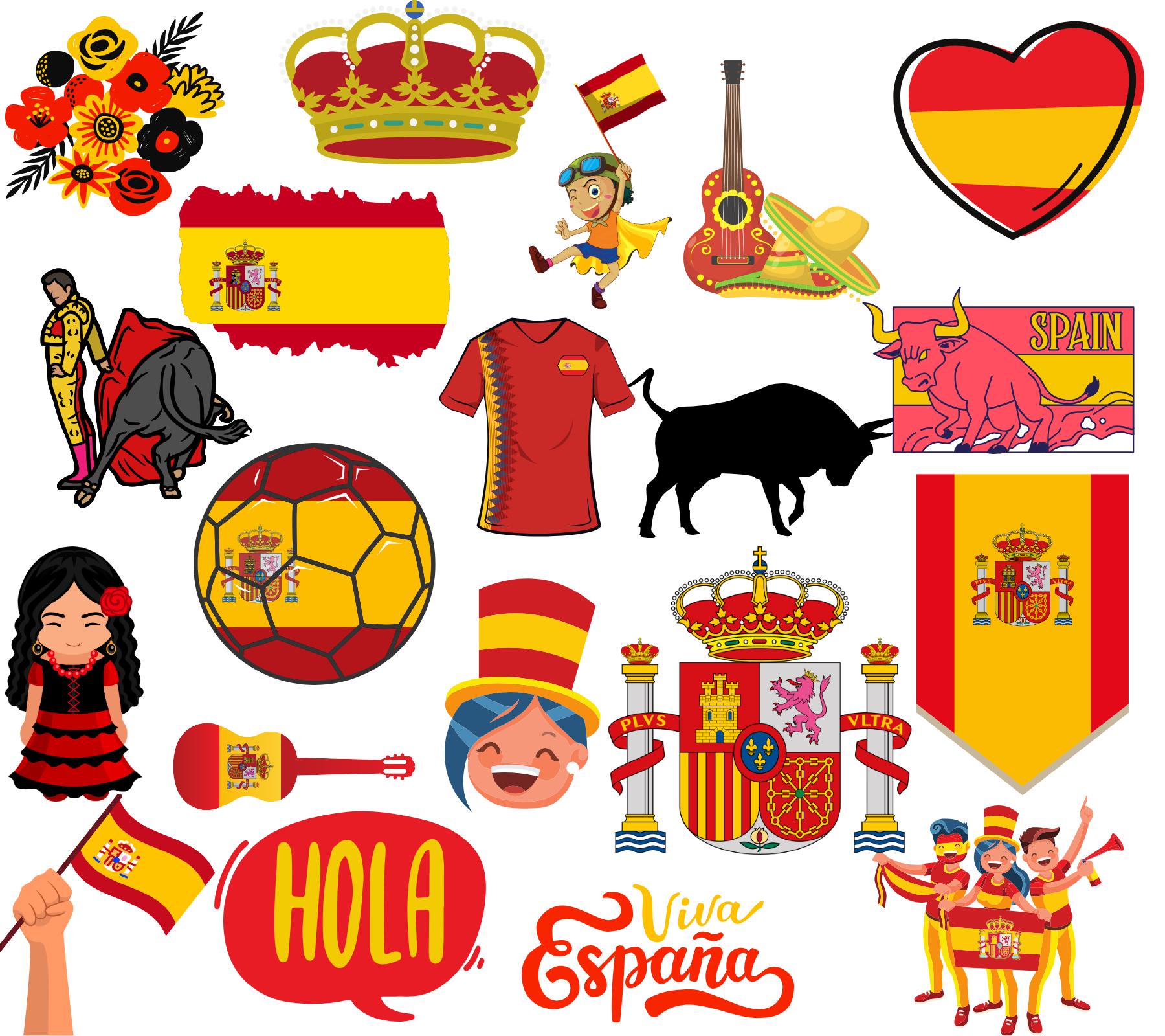 Spain Bundle: 50 Digital PNG Files | Flamenco, Bullfighting, Paella ...