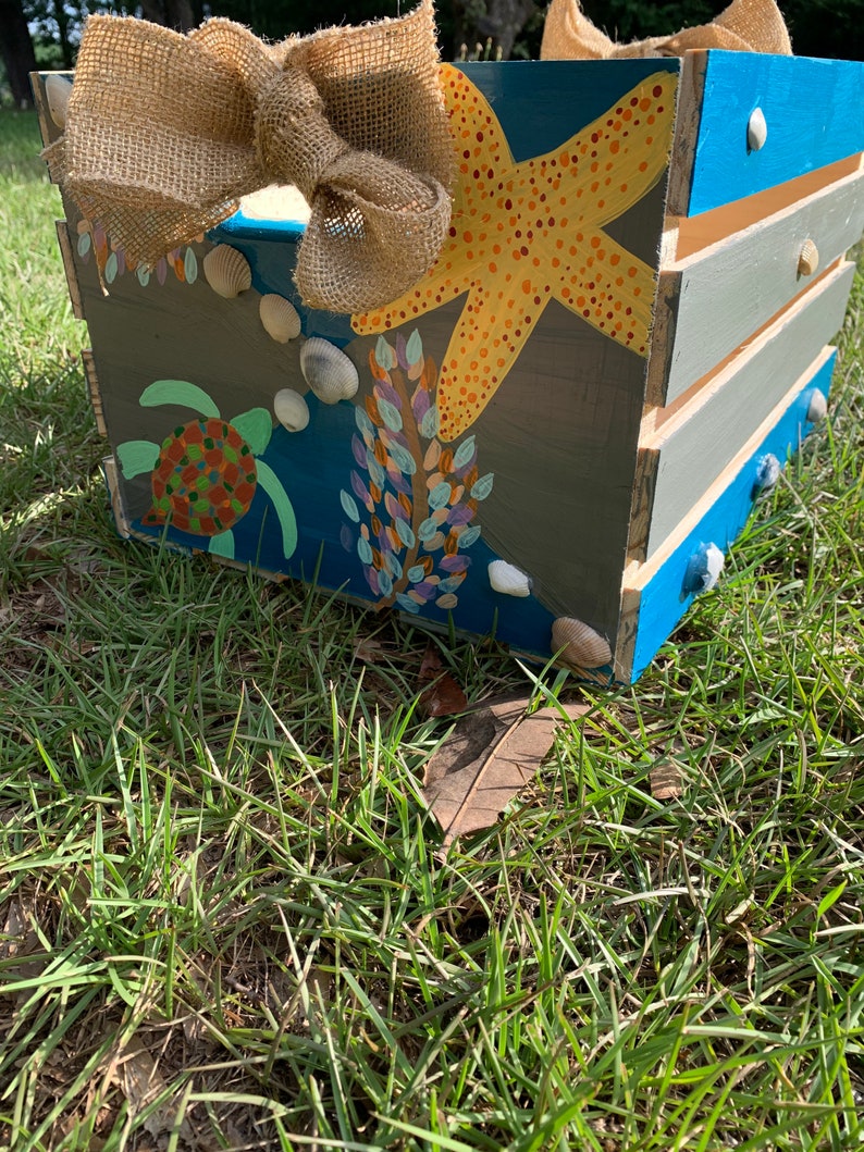 Beach Theme Wooden Crate - Etsy