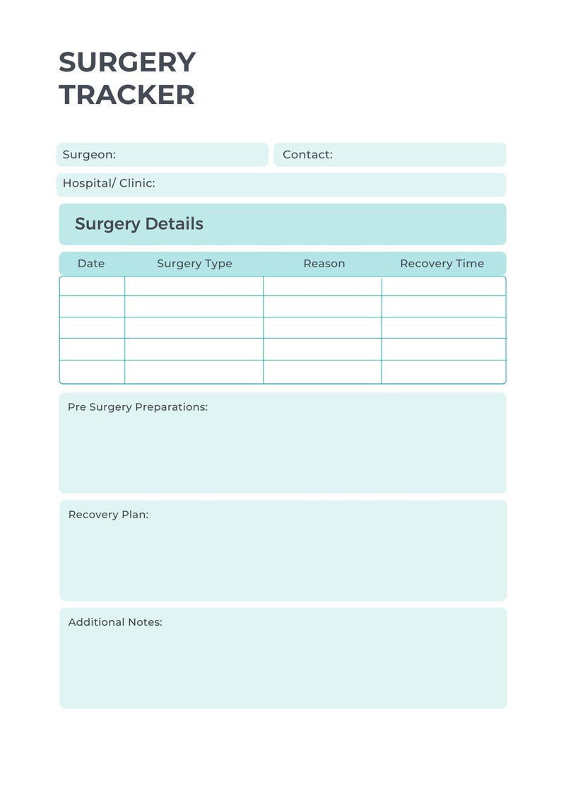 Emergency Family Medical Record Binder Printable Medication Tracker ...