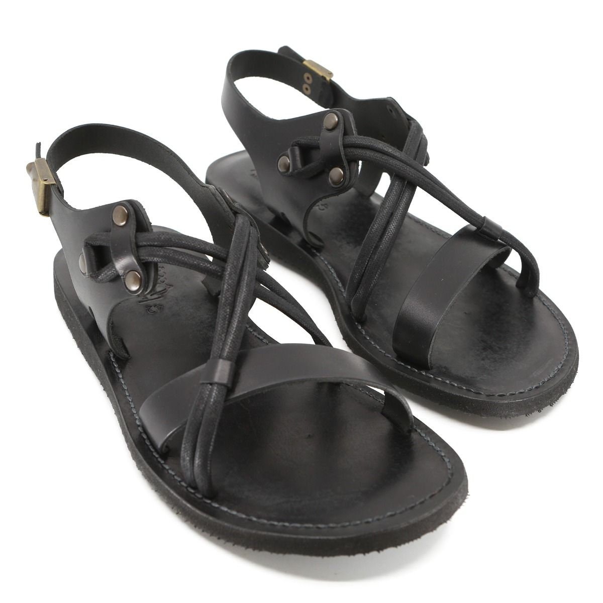 Handmade Men's Leather Sandals 1235 Black - Etsy