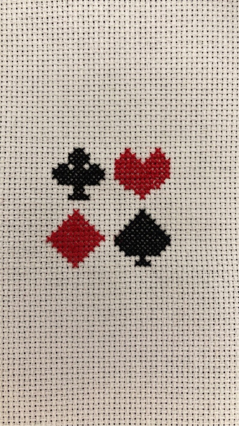 Playing Cards Symbols Counted Cross Stitch Pattern PDF, Cute and Simple ...