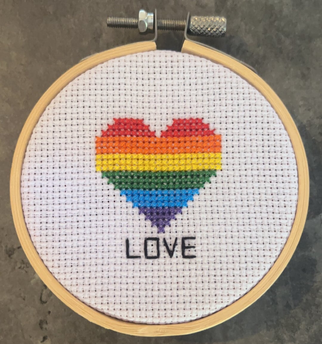 Rainbow Heart Cross Stitch Pattern PDF, Cute and Simple Design, Modern ...