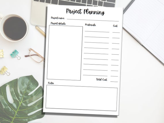 PDF Printable Simple Minimalist A4 Project Planning Sheet - Etsy