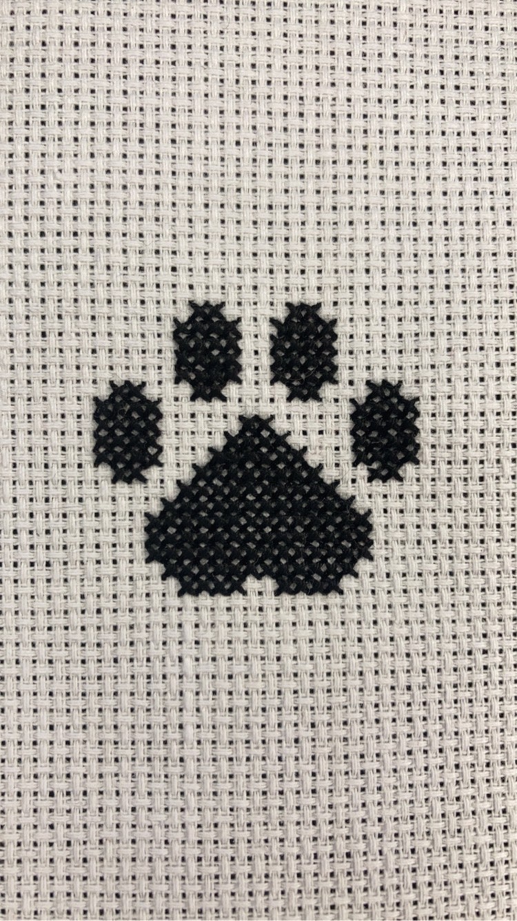 Pawprint Mini Cross Stitch Pattern PDF, Cute and Simple Design, Modern ...