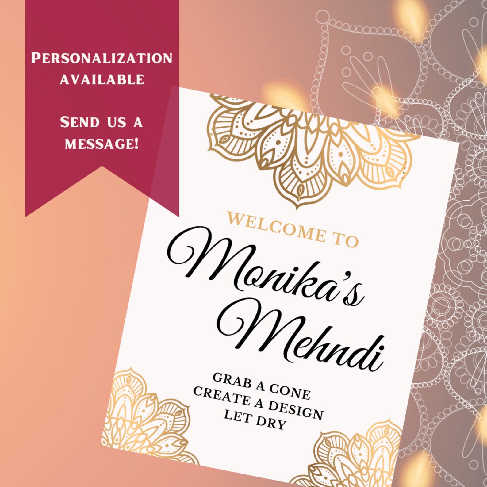 Mehendi Night | Henna Station | Indian Wedding Sign | Instant Download ...