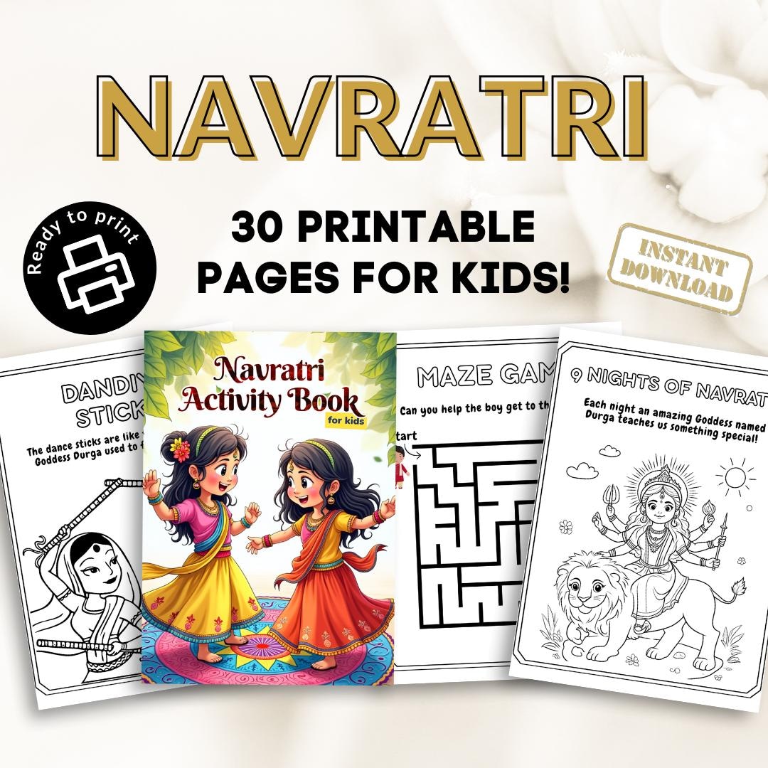Navratri Activity Pack for Kids | Hindu Festival Printable (30 Pages ...