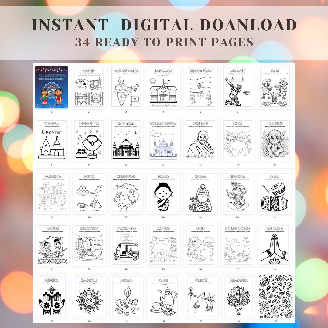 Deepavali Coloring Sheets | All About India | Kids Diwali Activity |PDF ...