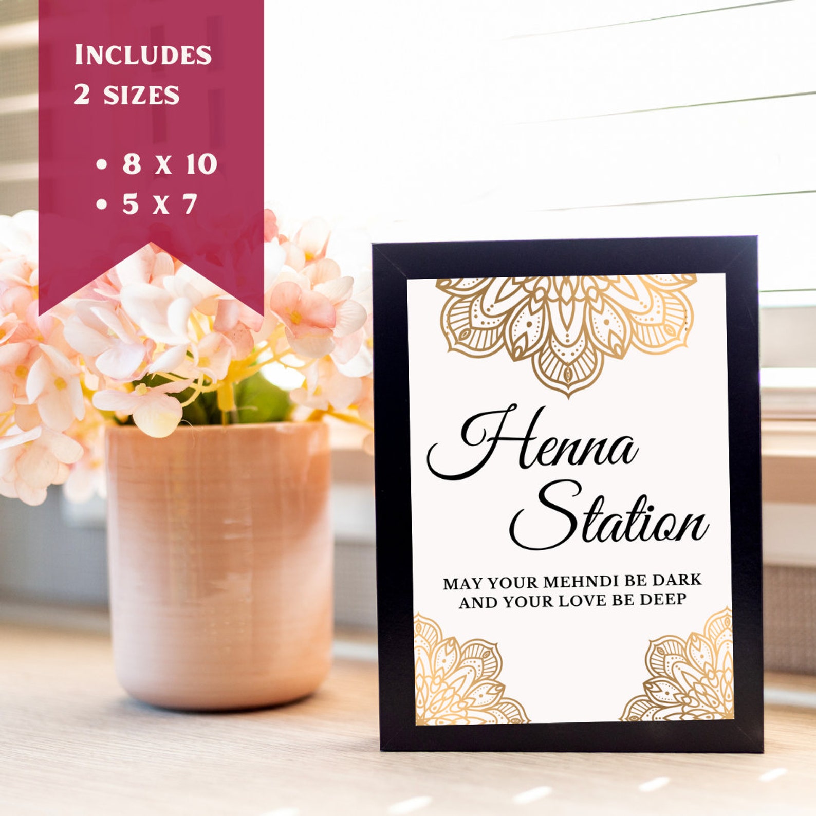 Mehendi Night | Henna Station | Indian Wedding Sign | Instant Download ...