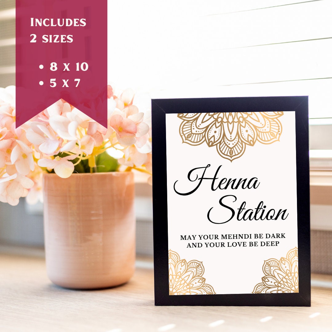 Mehendi Night | Henna Station | Indian Wedding Sign | Instant Download ...