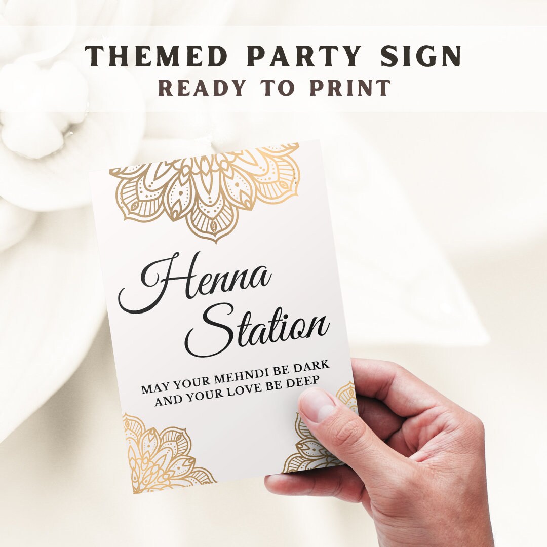 Mehendi Night | Henna Station | Indian Wedding Sign | Instant Download ...