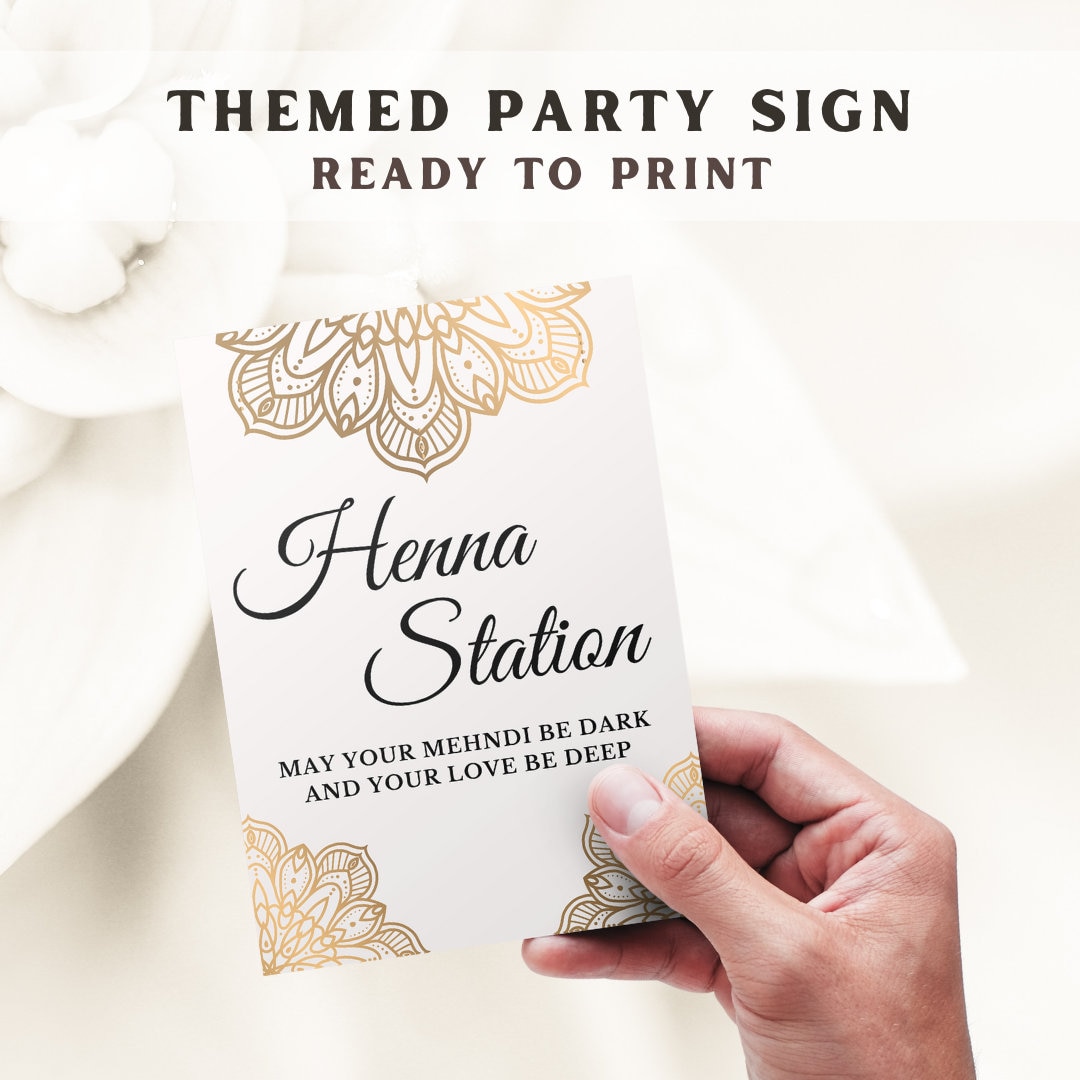 Mehendi Night | Henna Station | Indian Wedding Sign | Instant Download ...