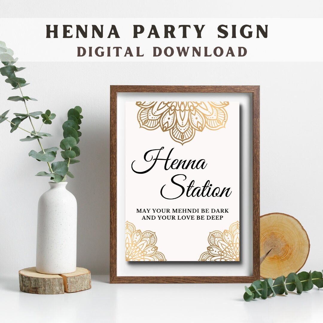 Mehendi Night | Henna Station | Indian Wedding Sign | Instant Download ...