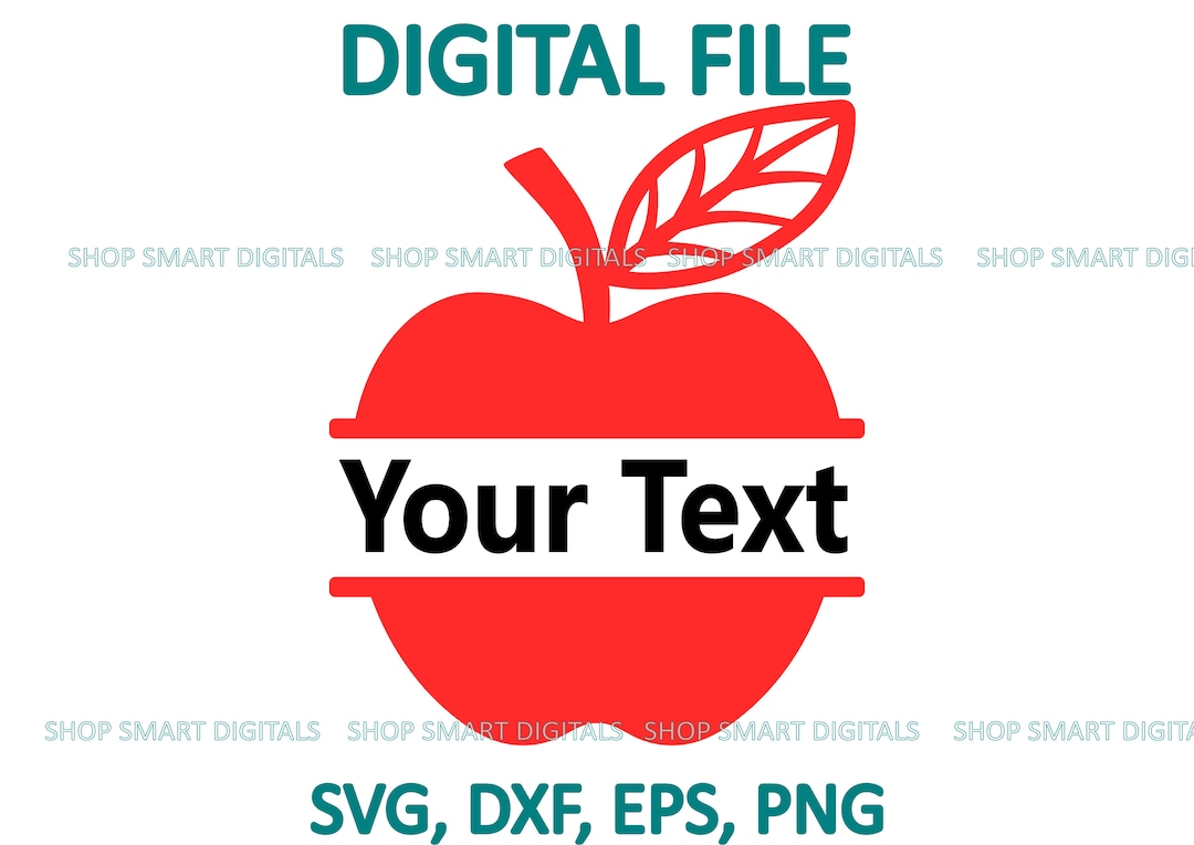 Apple Monogram Svg, Apple Name Frame Cut File, Teacher Svg, Apple ...