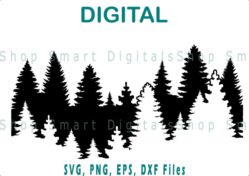 Forest SVG Treeline SVG Cut File Woods Svg Forest Tree - Etsy