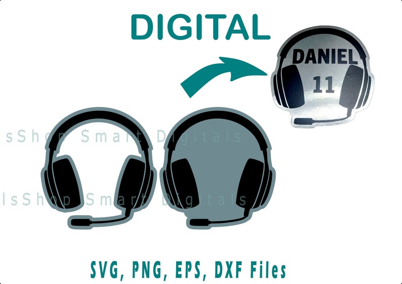 Headset Svg | Gamer Headset Svg | Gaming Cut File | Gaming Cake Topper ...