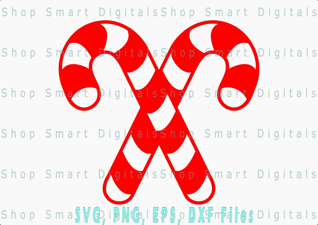 Holiday Candy SVG | Peppermint Candy Cane Crossed Christmas Cut File ...
