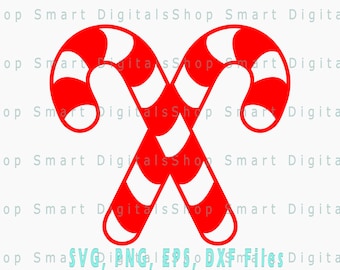 Crossed Candy Cane Svg - Etsy