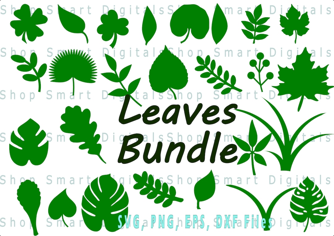 Leaf SVG, Leaves Cut Template, Bundle, Cutting File, Graphic, Cricut ...