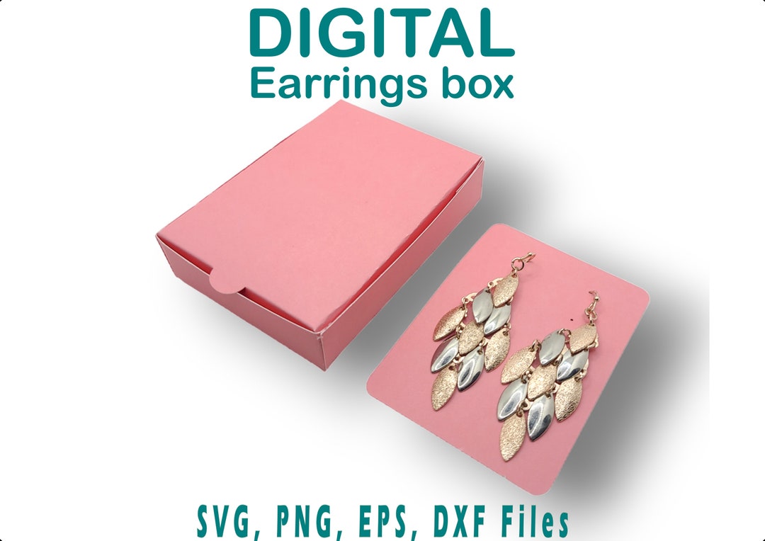 Earrings Box Template SVG | Earrings Box Display Cut File | Display Box ...