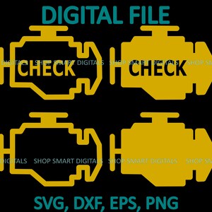 Check Engine SVG | Check Engine Light Cut File| Mechanic Svg | Digital ...