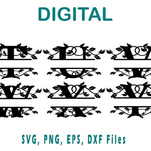 Split Monogram SVG|DXF|PNG, Split Monogram Frame Alphabet, Family ...