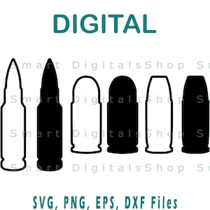 Bullet Svg , Ammo Cut File , Gun, Bullets, Military, Clipart | Download ...