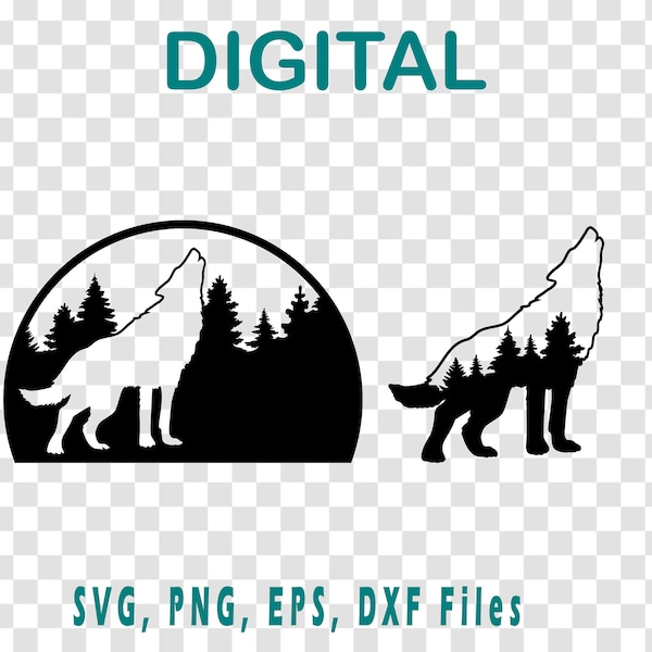 Wolf Howling at Moon - Etsy