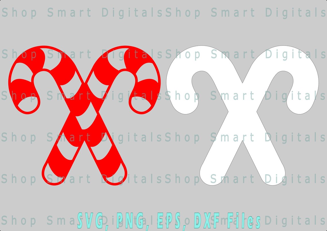 Holiday Candy SVG Peppermint Candy Cane Crossed Christmas - Etsy